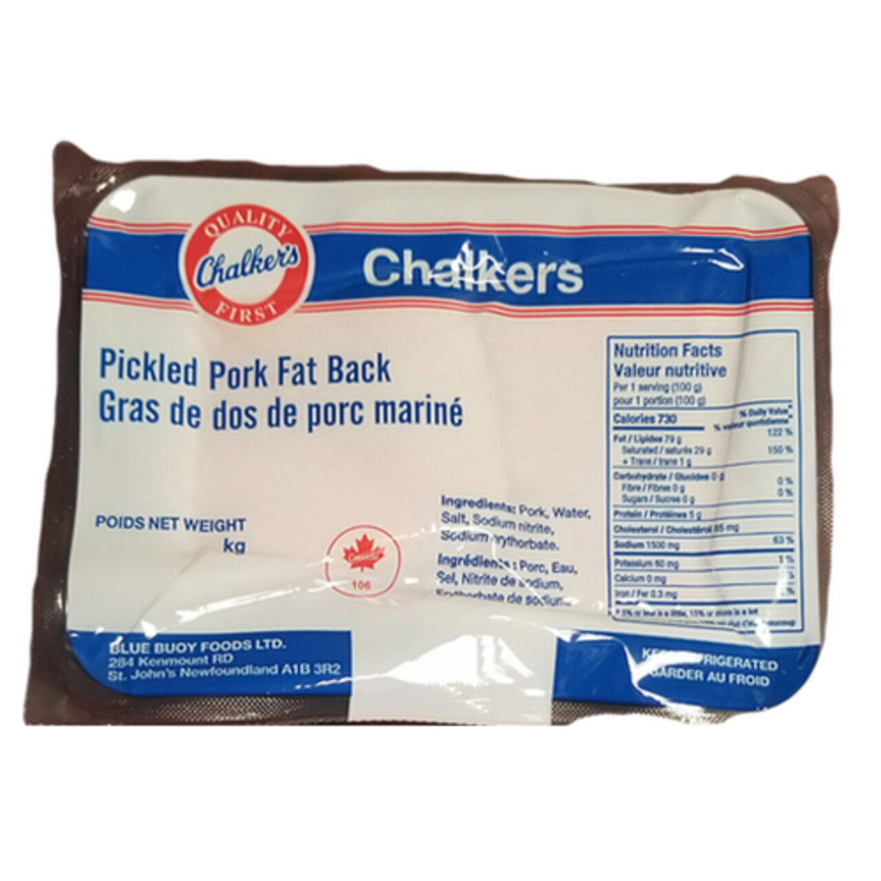 Chalkers Pork Fat Back Value Pack Salted - Voilà Online Groceries & Offers