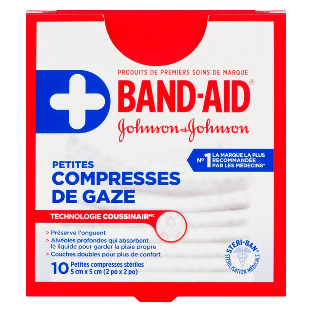 Band-Aid Small Gauze Pads 5cm x 5cm 10 EA - Voilà Online Groceries & Offers