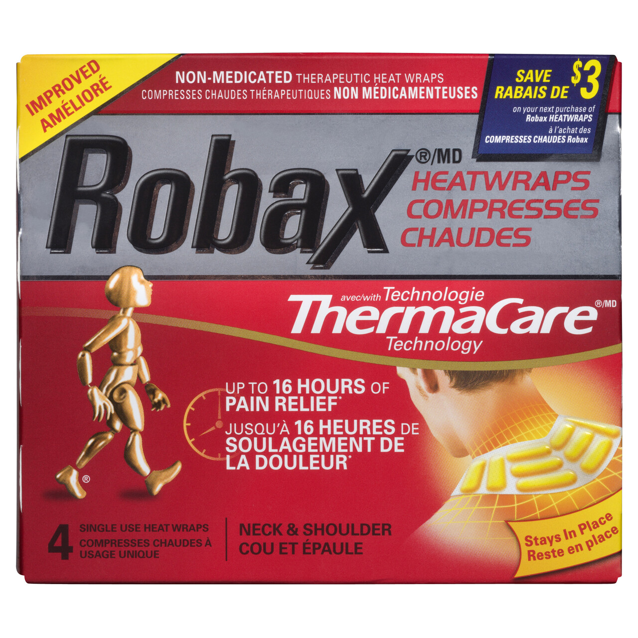 Robax Neck & Shoulder Heat Wraps 4 EA - Voilà Online Groceries & Offers