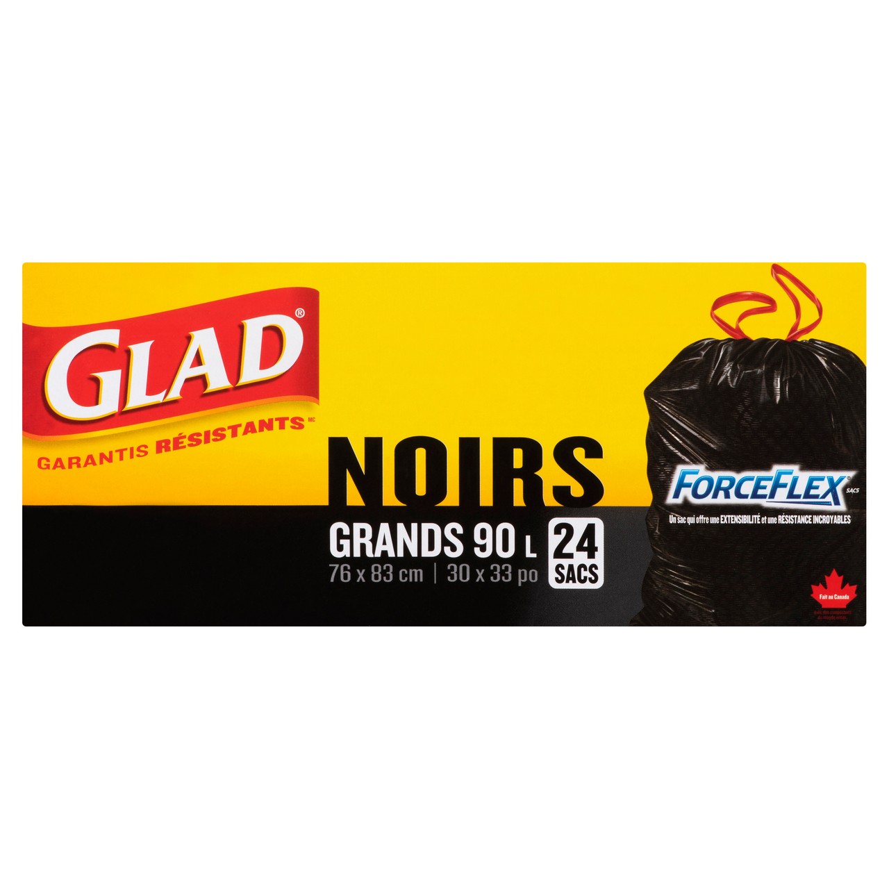 Glad ForceFlex Garbage Bags Black Large 90 L 24 Bags - Voilà Online ...