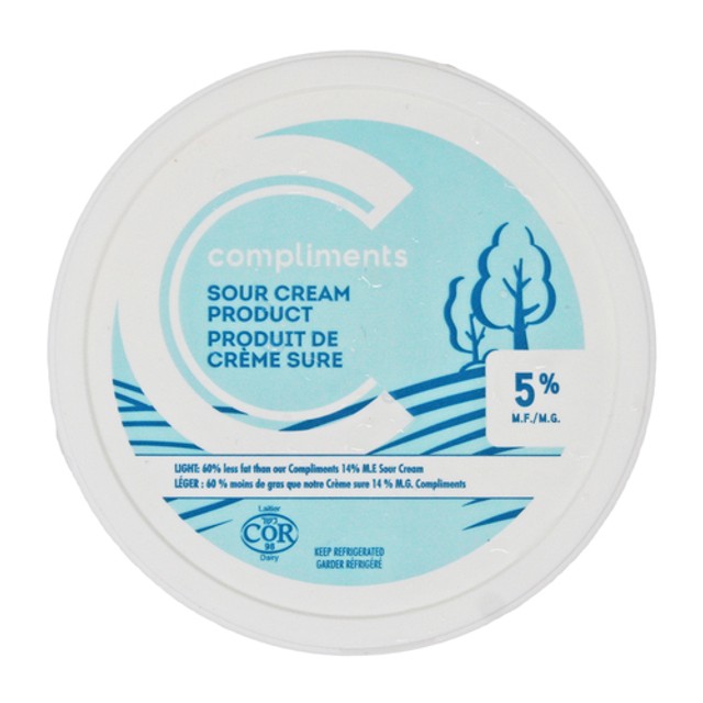 Compliments 5% Sour Cream Light 250 ml - Voilà Online Groceries & Offers