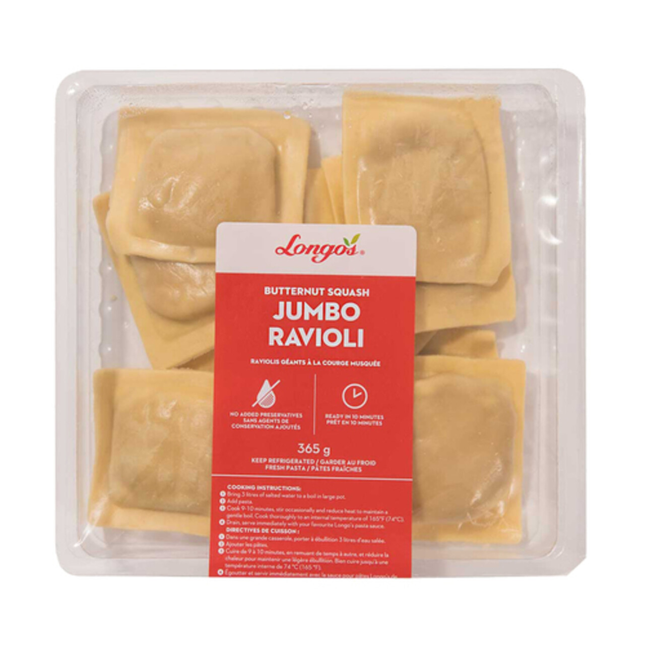 Longo's Jumbo Ravioli Butternut Squash 365 g - Voilà Online Groceries ...