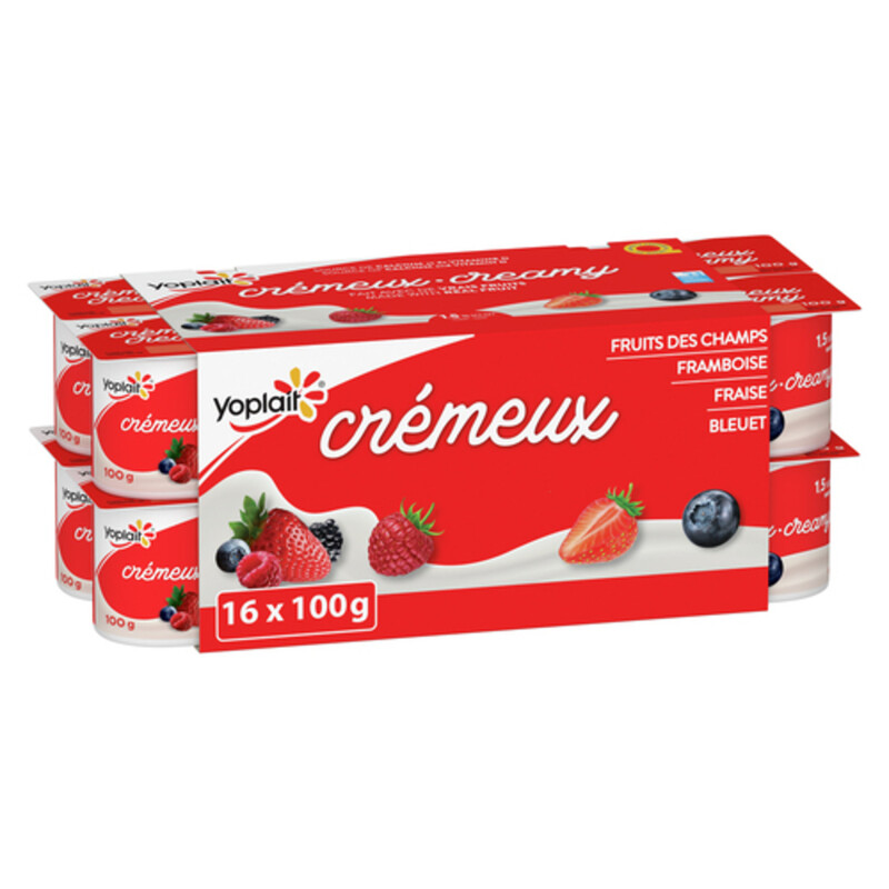 Yoplait Creamy 1% Smooth Traditional Yogurt Cups Variety Pack 16 x 100 ...