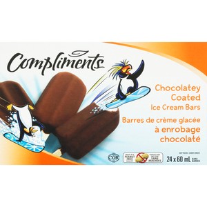 Compliments Chocolate Coated Peanut Free Ice Cream Bars 24 x 60 ml ...