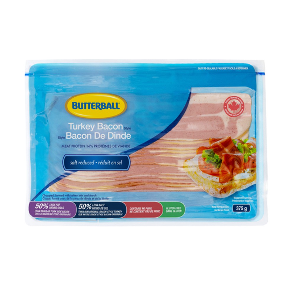 Butterball Turkey Bacon Reduced Salt 375 g - Voilà Online Groceries ...