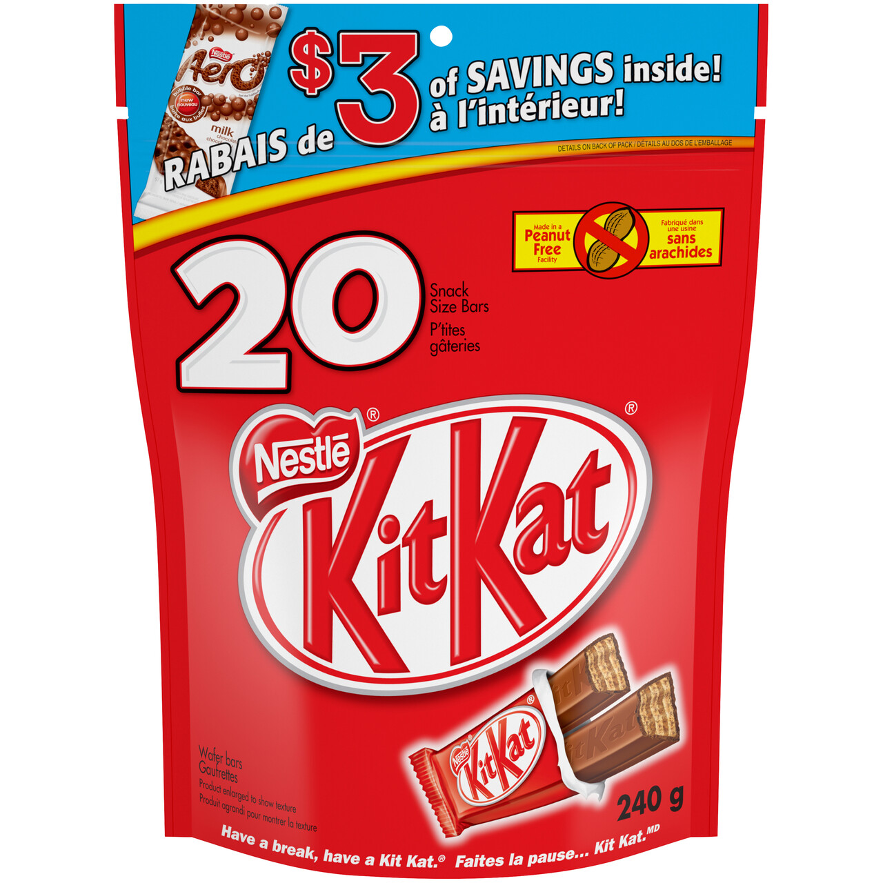 Kit Kat Snack Size Chocolate Bars 20 Pack 240 g - Voilà Online ...