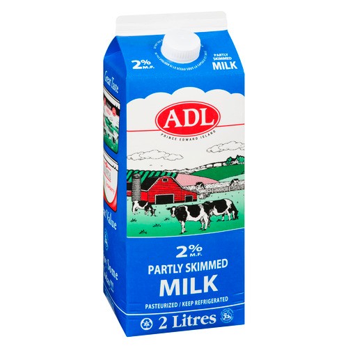 ADL Milk 2% Partly Skimmed 2 L - Voilà Online Groceries & Offers