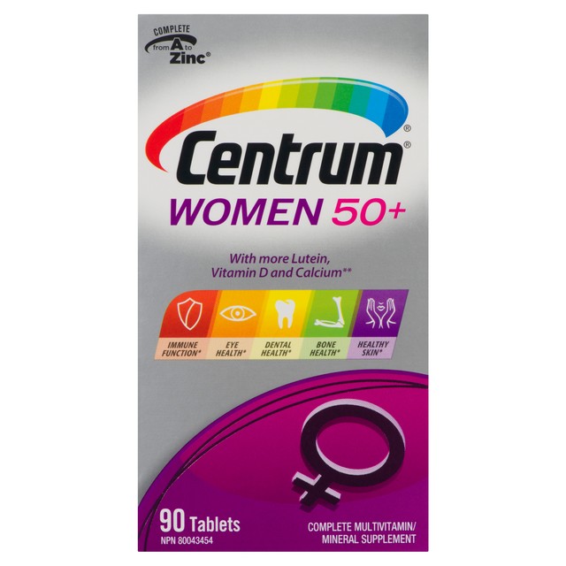 Centrum Multivitamins Supplements For Women 50+ Tablets 90 Count ...