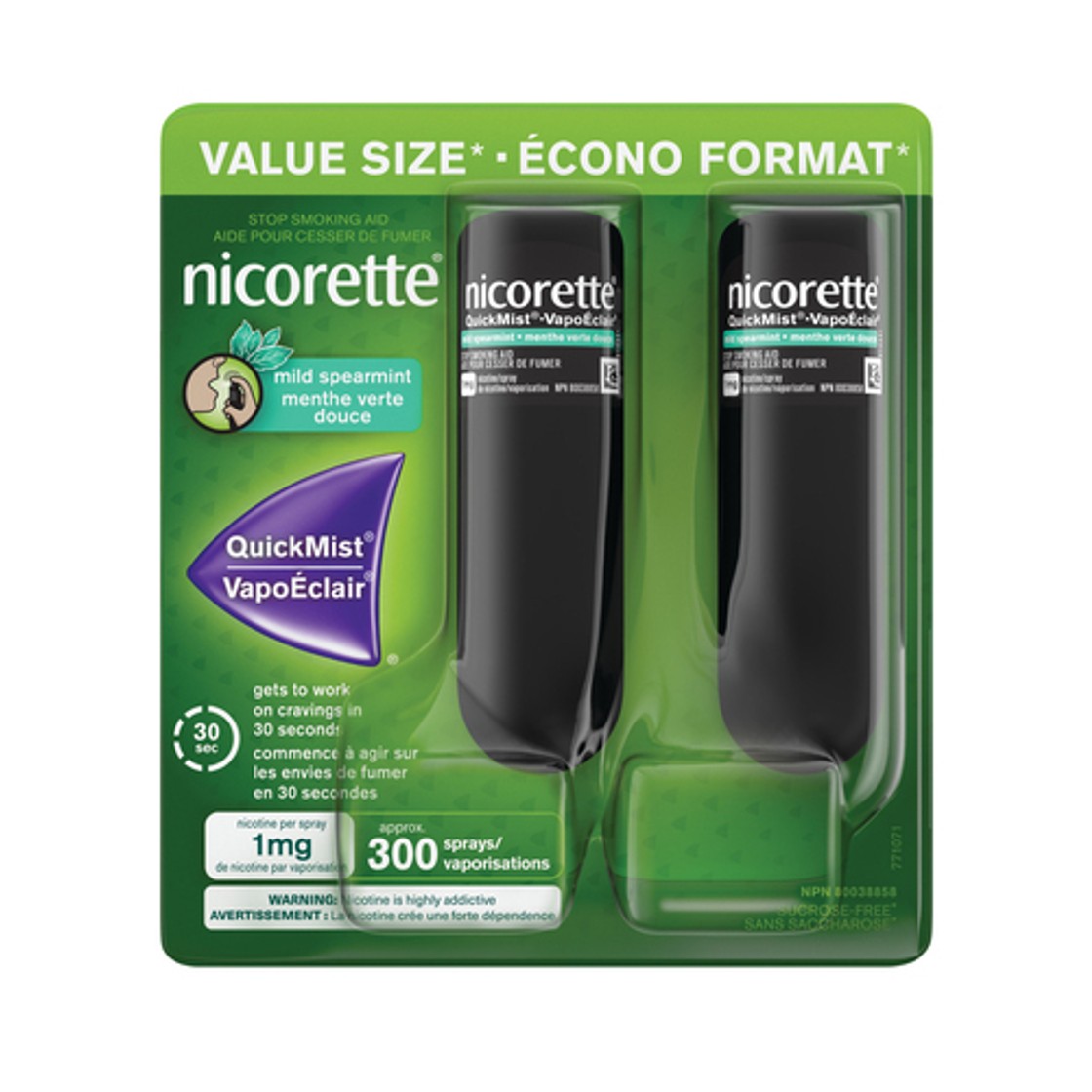 Nicorette Nicotine QuickMist Spray 1 mg Mild Spearmint Duo Pack 300 ...