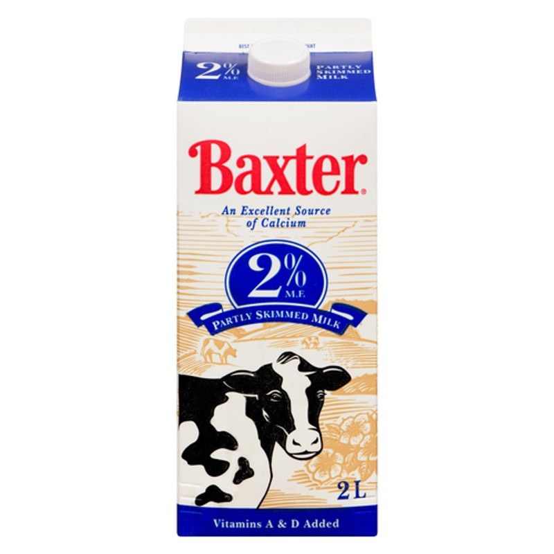 Baxter 2% Milk Carton Partly Skimmed 2 L - Voilà Online Groceries & Offers