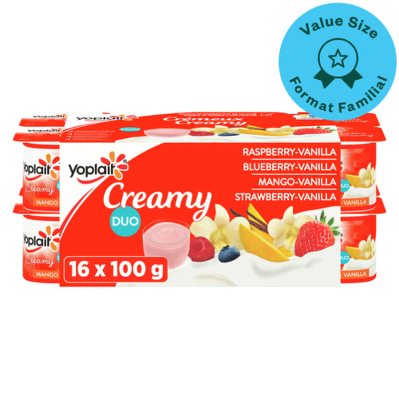 Yoplait Creamy 1% Smooth Traditional Yogurt Cups Variety Pack 16 x 100 ...