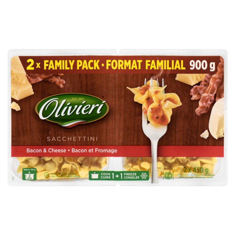 Olivieri Pasta Sacchettini Bacon & Cheese 900 g - Voilà Online ...
