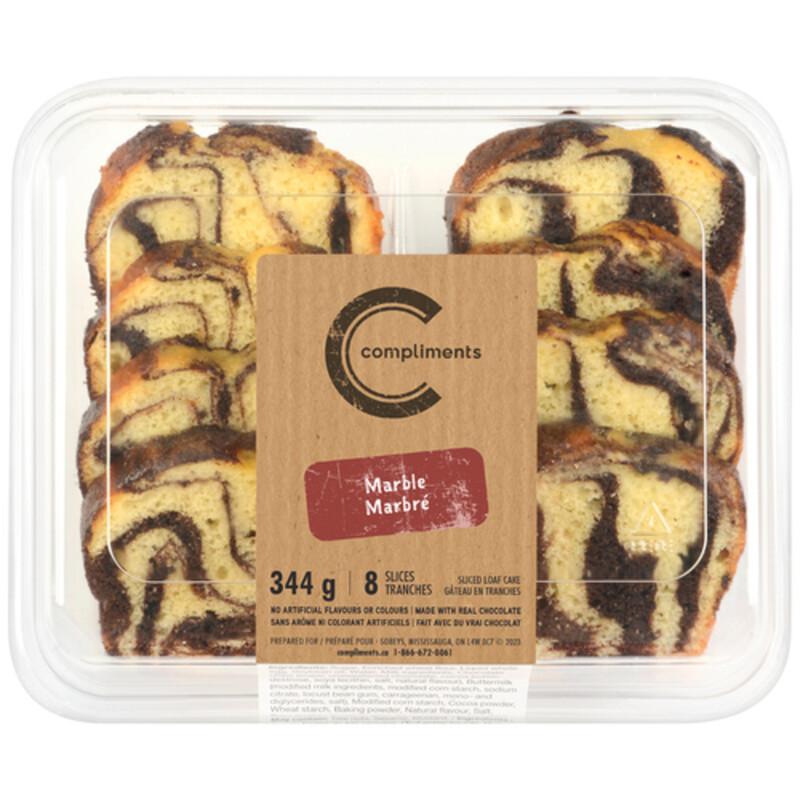 Compliments Marble Sliced Loaf Cake 344 g (frozen) - Voilà Online ...