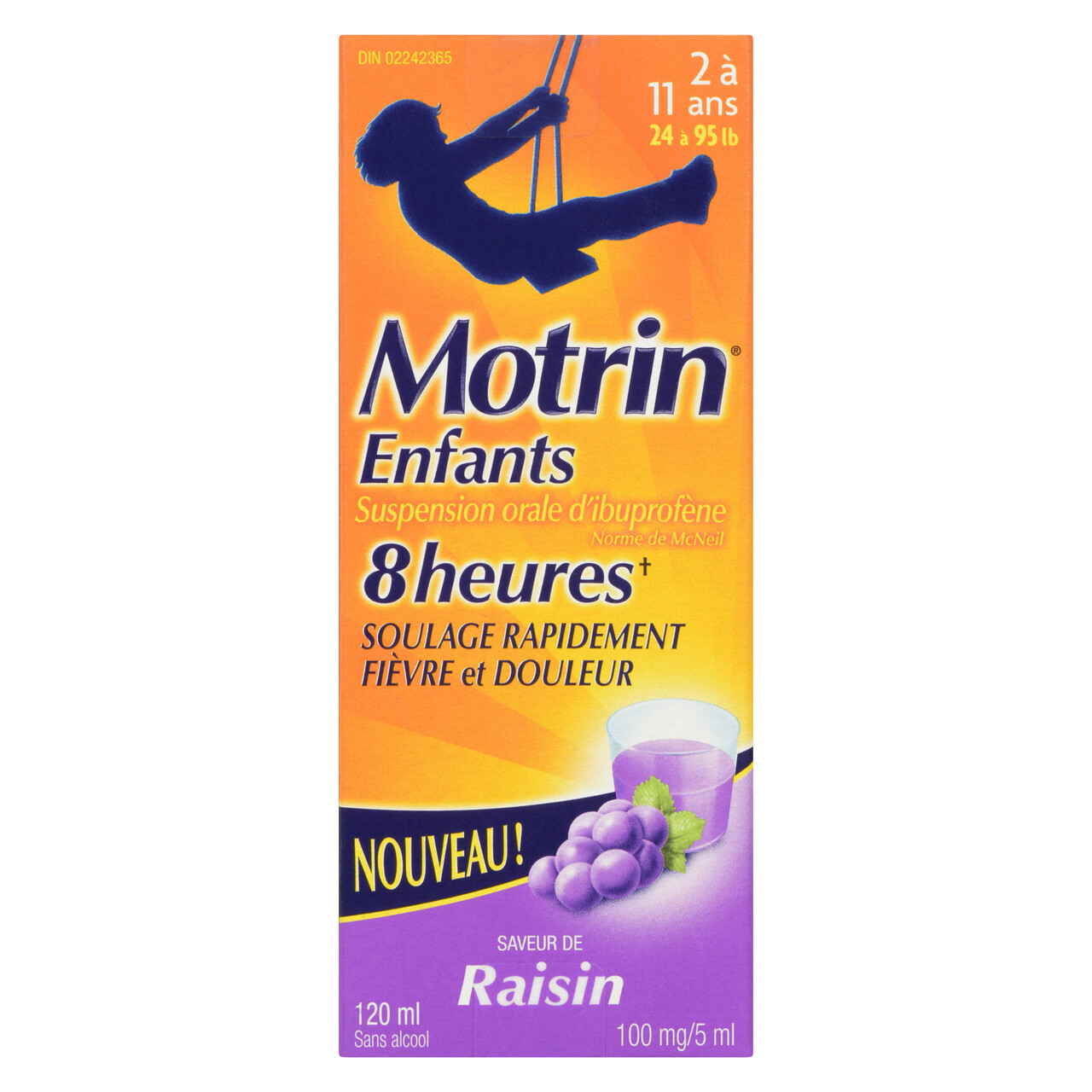 Motrin Children's Oral Suspension Pain Relief Grape 120 ml - Voilà ...