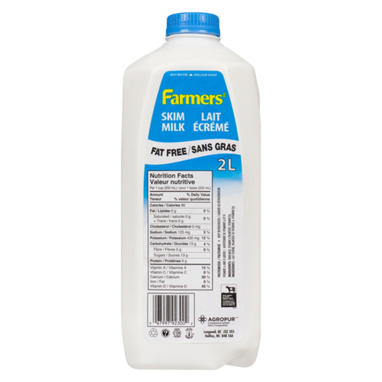 Farmers Fat-Free Skim Milk 2 L - Voilà Online Groceries & Offers