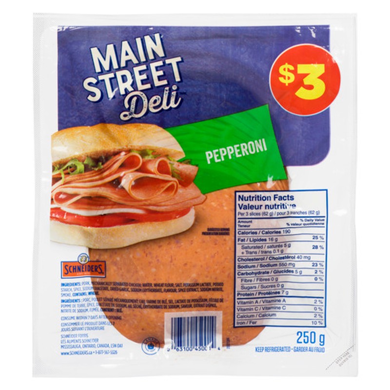 Main Street Deli Sliced Pepperoni 250 g - Voilà Online Groceries & Offers