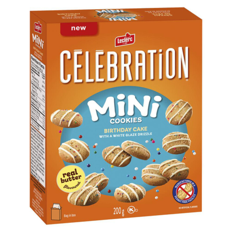 Leclerc Celebration Peanut-Free Mini Cookies Birthday Cake 200 g ...