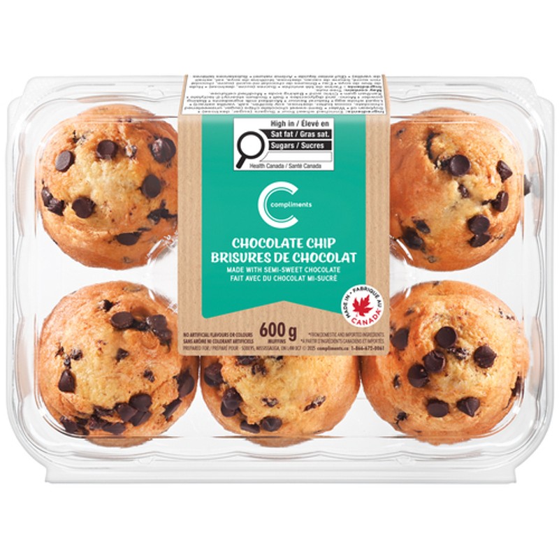 Compliments Muffins Chocolate Chip 600 g - Voilà Online Groceries & Offers