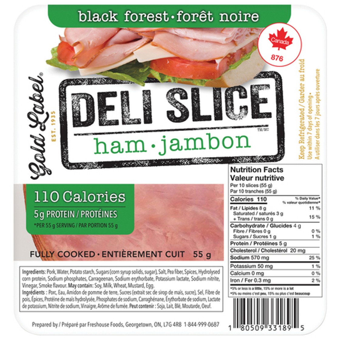 Gold Label Deli Slice Meat Black Forest Ham 55 g - Voilà Online ...