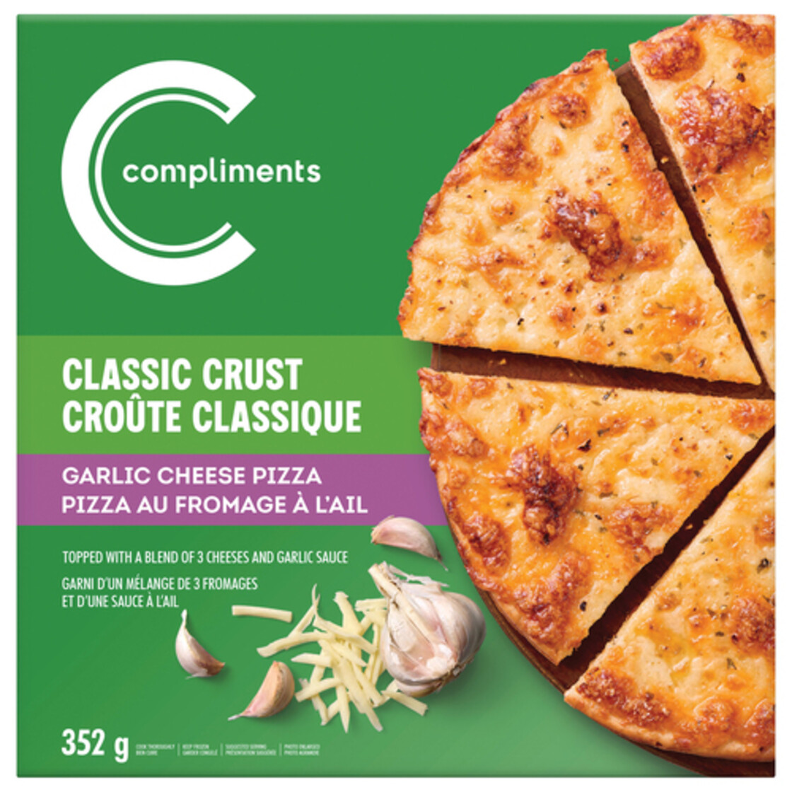 Compliments Frozen Pizza Classic Crust Garlic Cheese 352 g - Voilà ...