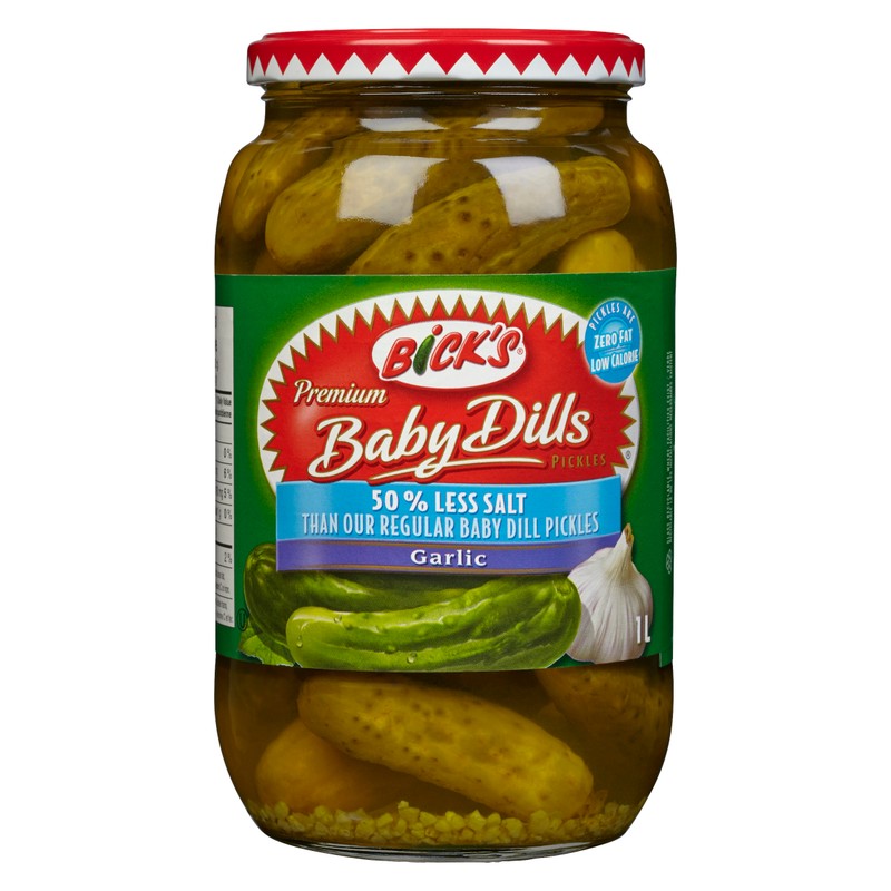 Bick's Pickles Baby Dill 50% Less Salt Garlic 1 L - Voilà Online ...