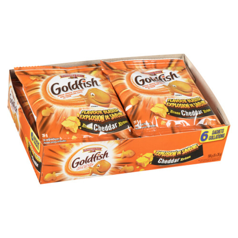 Pepperidge Farm Baked Goldfish Crackers Extreme Cheddar 6 x 26 g ...