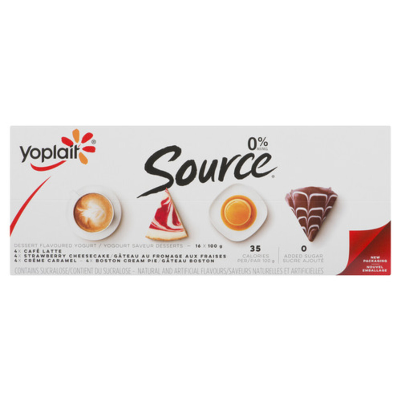 Yoplait Source 0% Yogurt Dessert Flavoured 16 x 100 g - Voilà Online ...