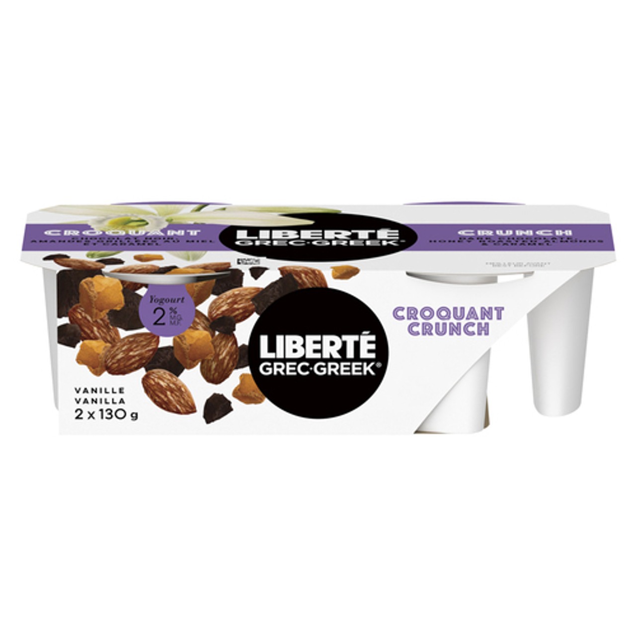 Liberté Greek 2% Yogurt Crunch Cups Vanilla Bean 2 x 130 g - Voilà ...