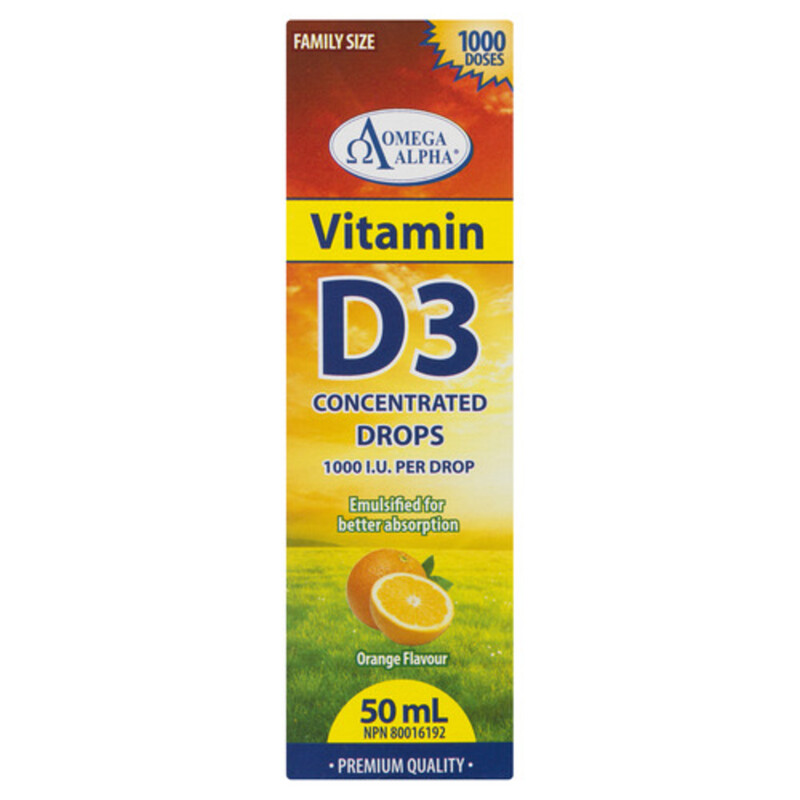 Omega Alpha Vitamin D3 Concentrated Drops Orange Flavour 50 ml - Voilà ...