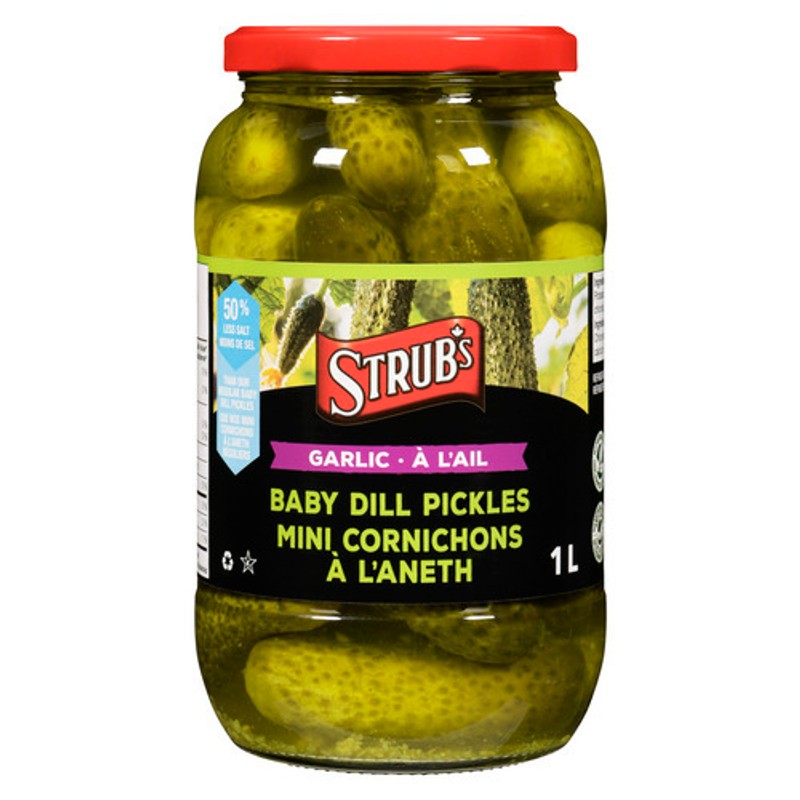 Strub's Baby Dill Pickles Garlic 50% Less Salt 1 L - Voilà Online ...