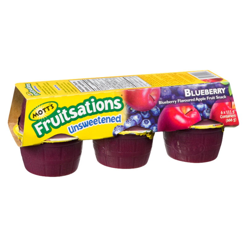 Mott's Fruitsations Apple Fruit Snack Unsweetened Blueberry 6 x 111 g ...