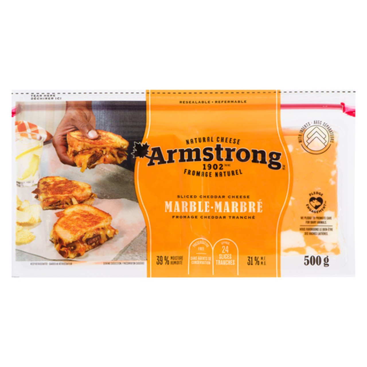 Armstrong Natural Sliced Cheese Marble 24 Slices 500 g - Voilà Online ...