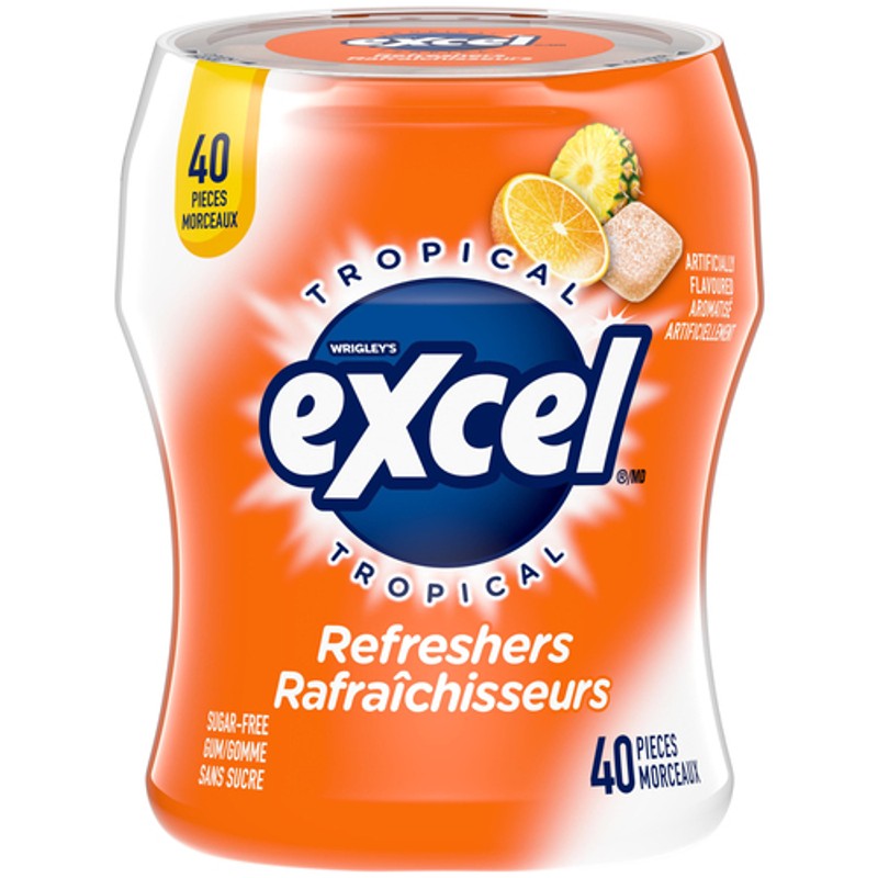 Excel Refreshers Sugar-Free Gum Tropical 40 Pieces - Voilà Online ...