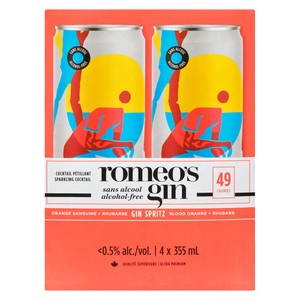 Romeo's Gin Alcohol-Free Gin Spritz 4 x 355 ml (cans) - Voilà Online ...