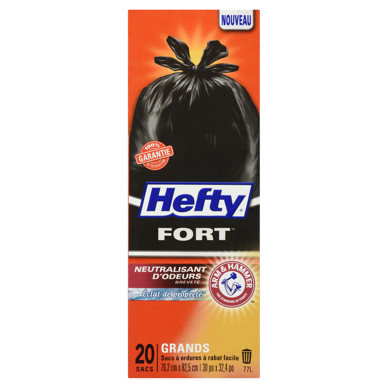 Hefty Strong Garbage Bags Easy Flap Black Large 77 L 20 Bags - Voilà ...