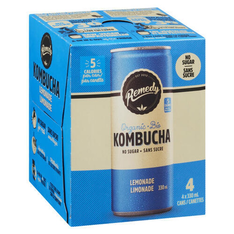 Remedy Drinks Organic Kombucha Lemonade 4 x 330 ml (cans) - Voilà ...