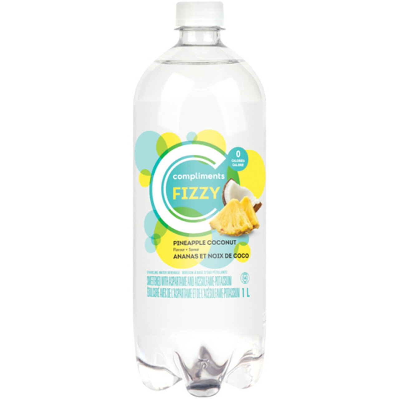 Compliments Sparkling Water Fizzy Pineapple Coconut 1 L (bottle ...