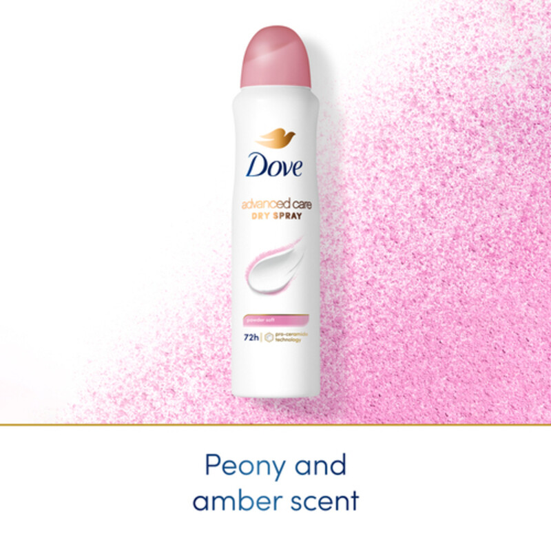Dove Advanced Care Dry Spray Antiperspirant For Women Powder Soft 107 g ...