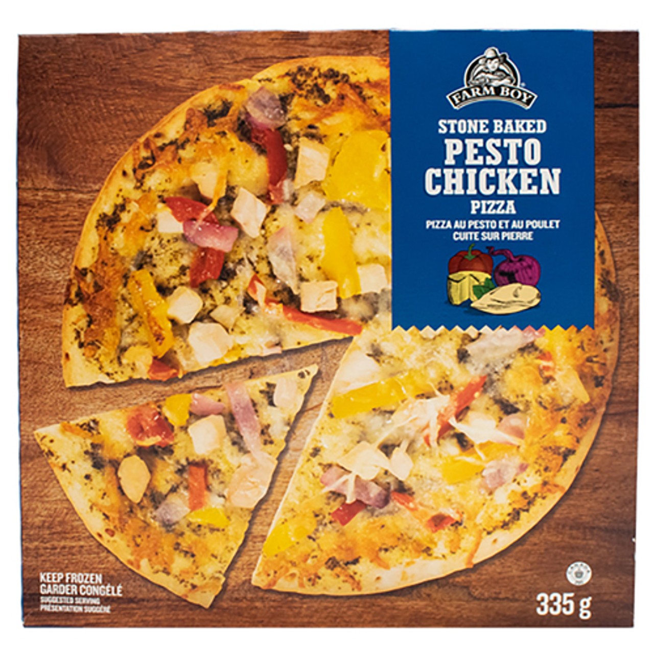 Farm Boy Frozen Stone Baked Pizza Chicken Pesto 335 g - Voilà Online ...