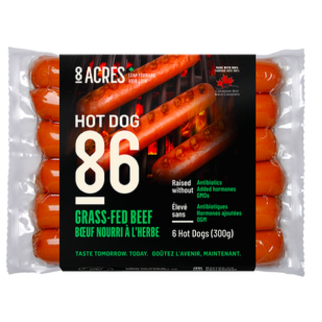 8 Acres Hot Dog Grass Fed Beef 300 g - Voilà Online Groceries & Offers