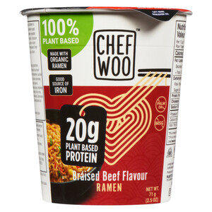 Chef Woo Braised Beef Noodle Cup 71 g - Voilà Online Groceries & Offers