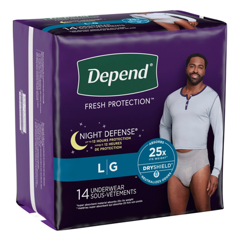 Depend Night Defense Incontinence Underwear Men Overnight Large 14 ...