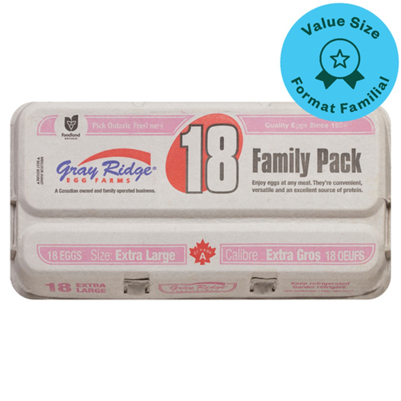 Gray Ridge Egg Farms White Eggs Grade A Extra Large Value Size 18 Count ...