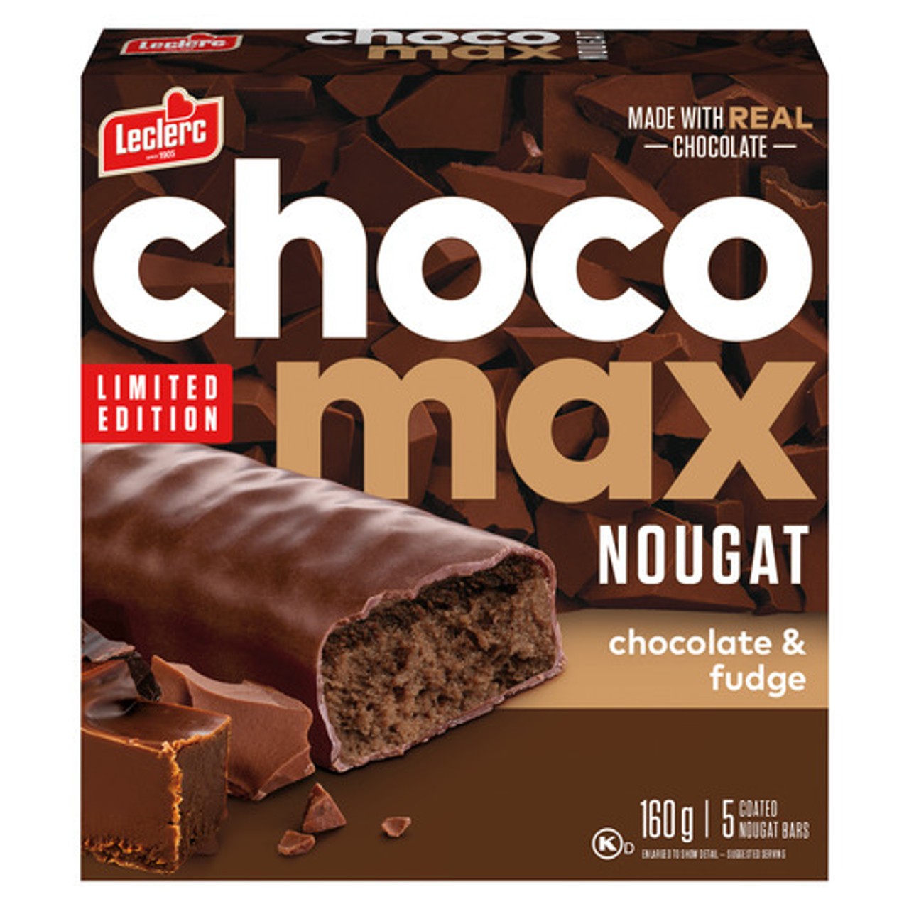 Leclerc Chocomax Nougat Bar Chocolate & Fudge 160 g - Voilà Online ...
