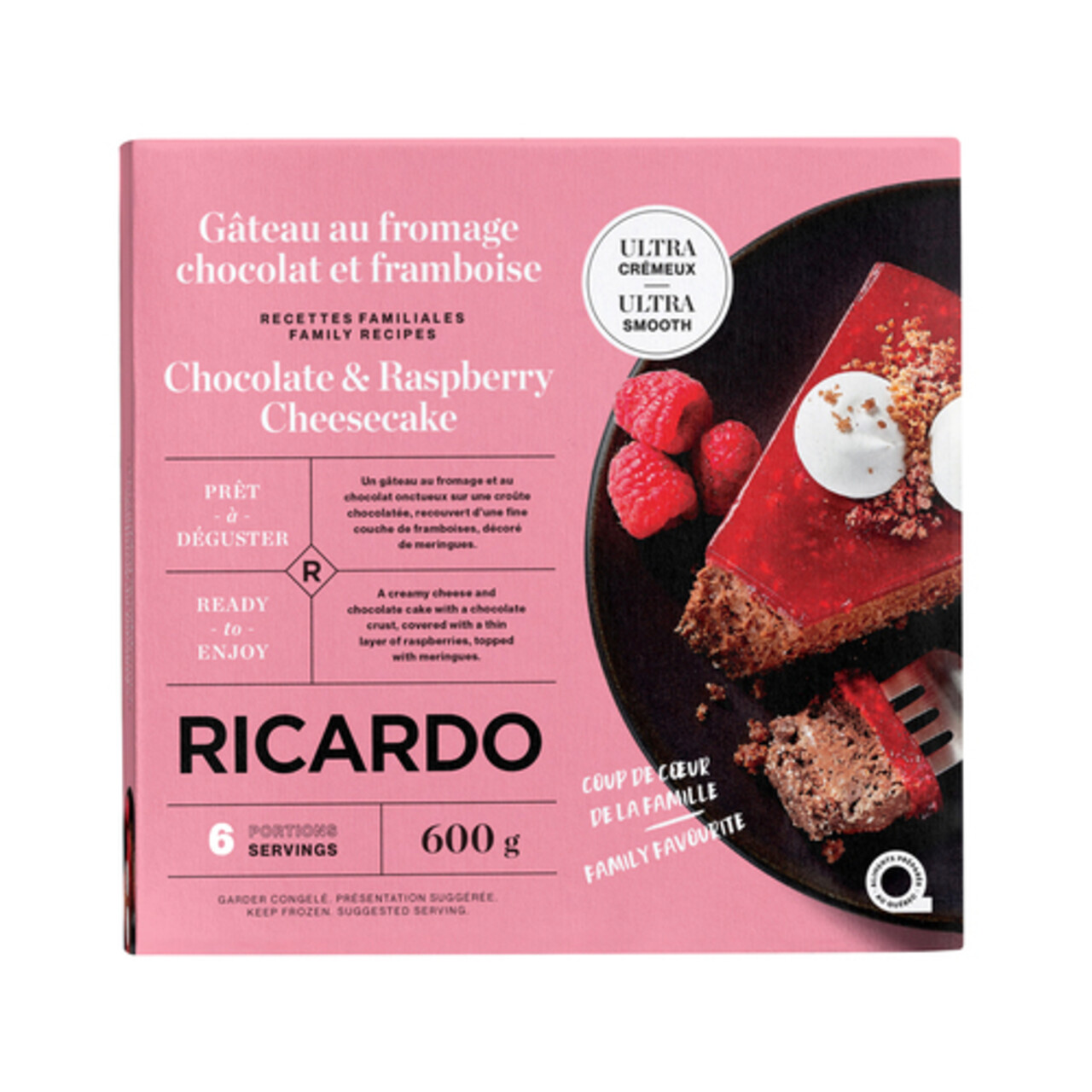 RICARDO Frozen Cheesecake Chocolate & Raspberry 600 g - Voilà Online ...