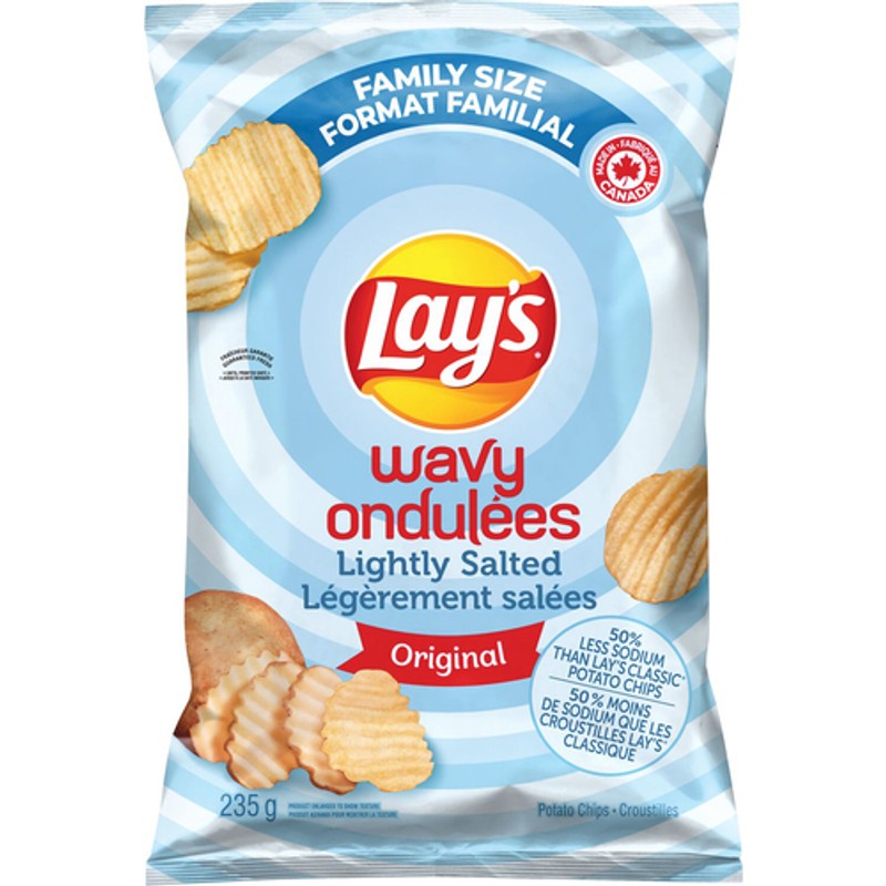 Lay's Potato Chips Wavy Lightly Salted 235 g - Voilà Online Groceries ...