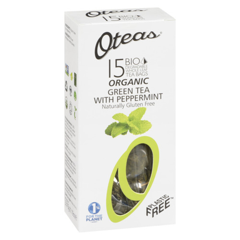 Oteas Organic Green Tea with Peppermint 15 Tea Bags - Voilà Online ...