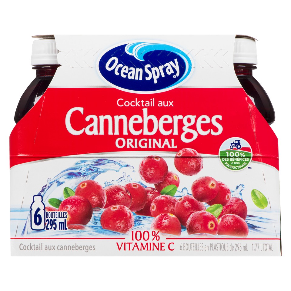 Ocean Spray Juice Cocktail Original Cranberry 6 x 295 ml (bottles ...