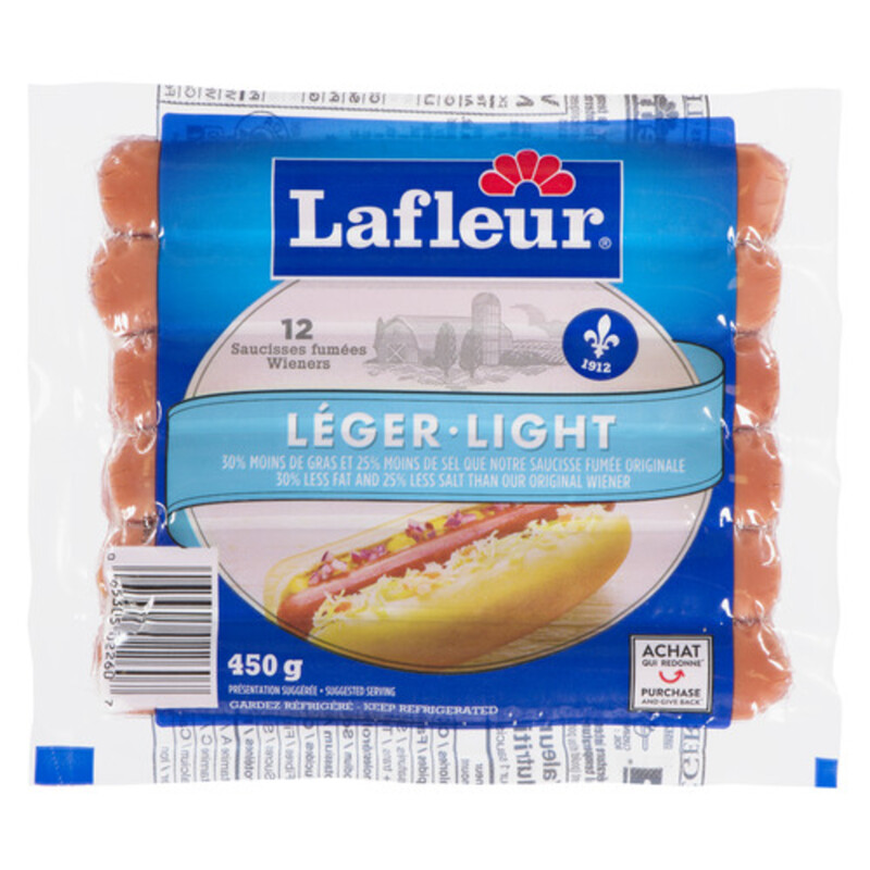 Lafleur Frankfurters Leger Light 450 g - Voilà Online Groceries & Offers