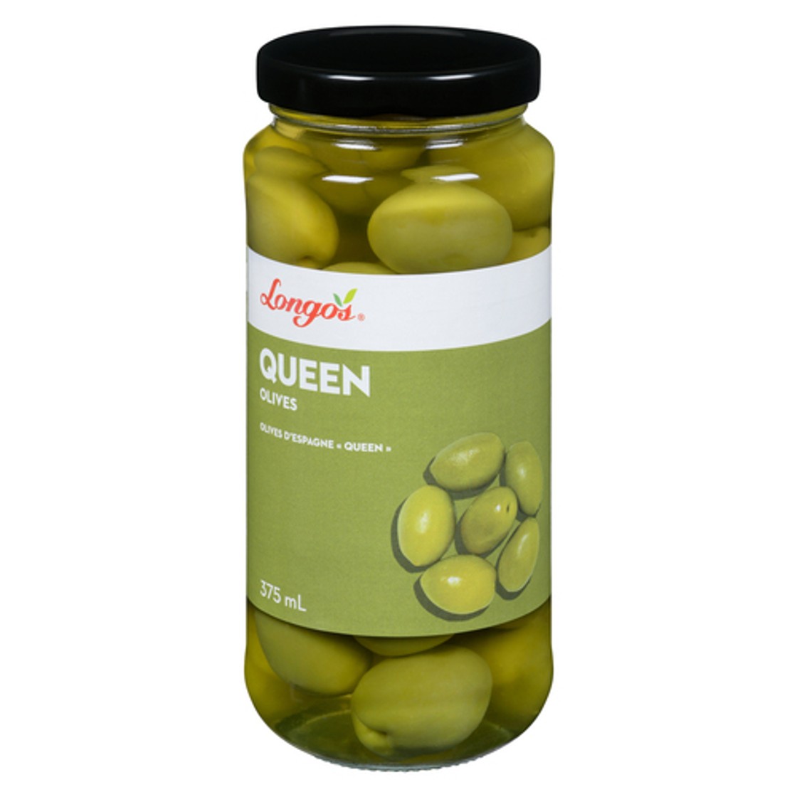 Longo's Queen Olives Jar 375 ml - Voilà Online Groceries & Offers